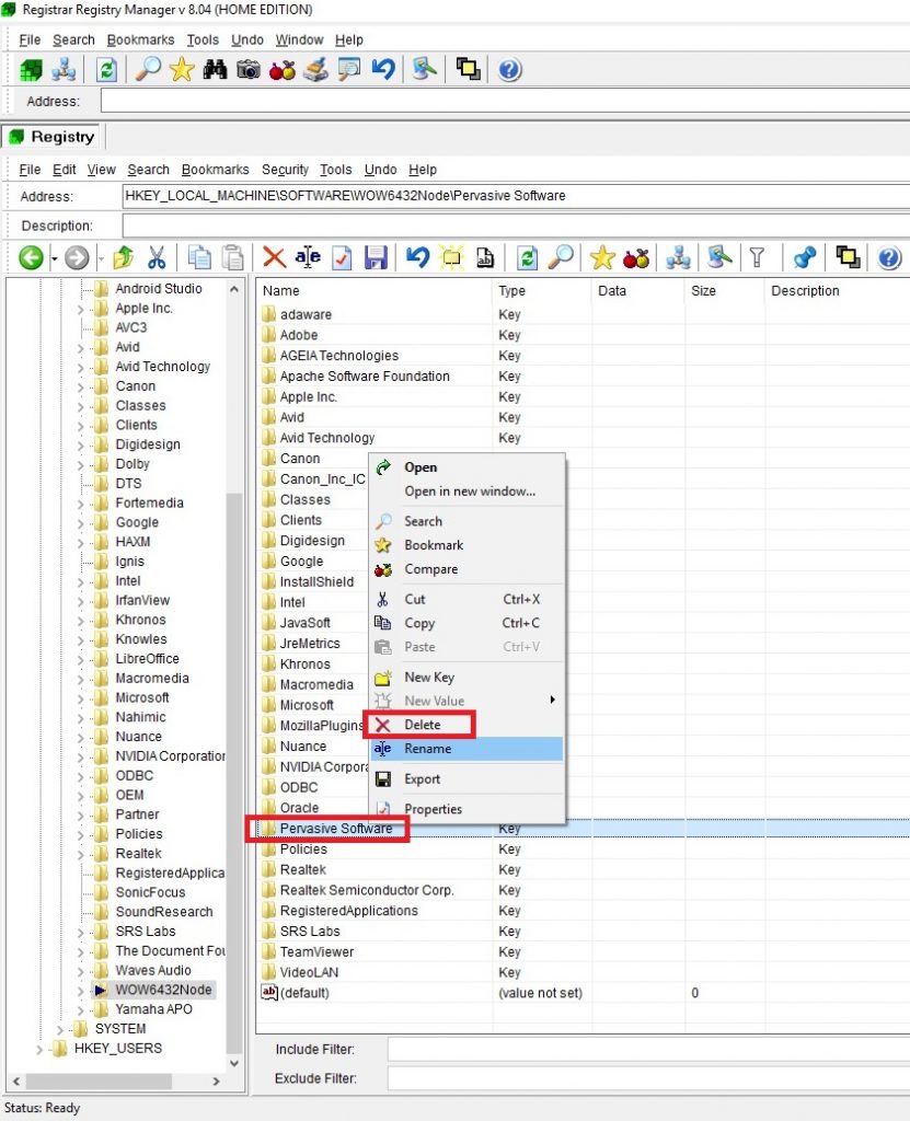 Cannot uninstall Pervasive SQL-Cannot delete Pervasive Software. Error ...